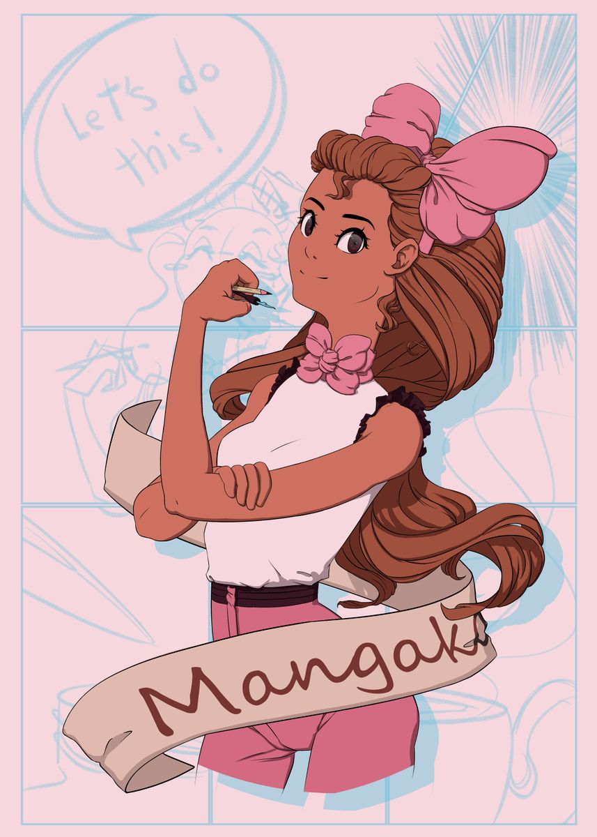 'Mangaka at Work' Poster, picture, metal print, paint by Stephanie ...