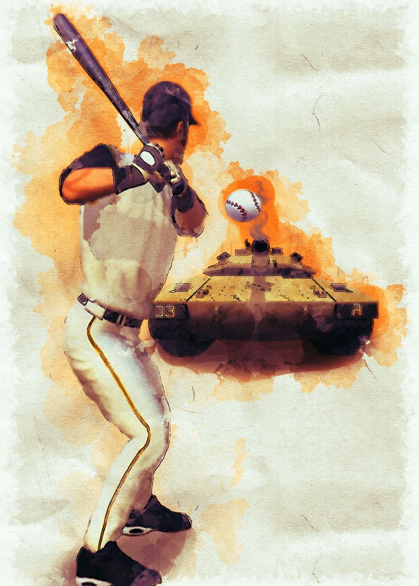 'Batter Up ' Poster, picture, metal print, paint by ISAAC SEYMOUR ...