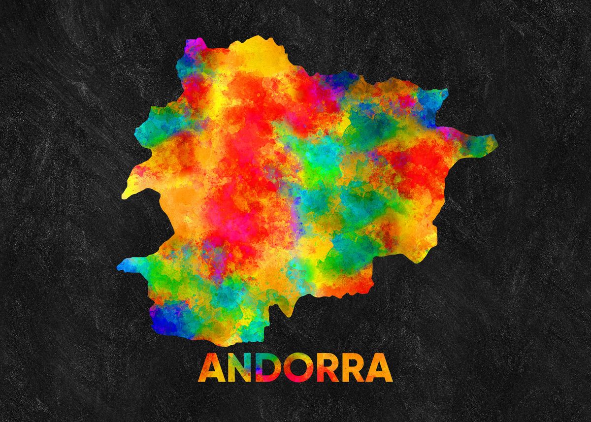'andorra map' Poster by SplashDesign | Displate