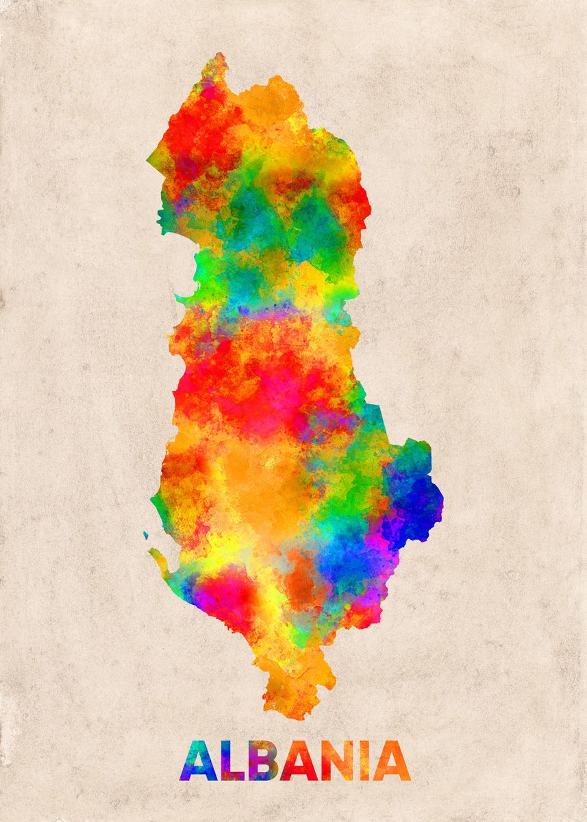 'albania map' Poster, picture, metal print, paint by SplashDesign ...