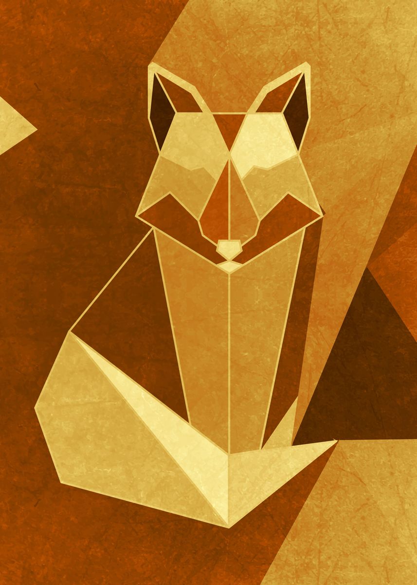 'Animals from triangles' Poster, picture, metal print, paint by Michal ...