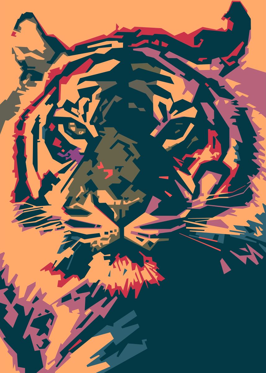 'Tiger face' Poster by Poernama Sahroe | Displate