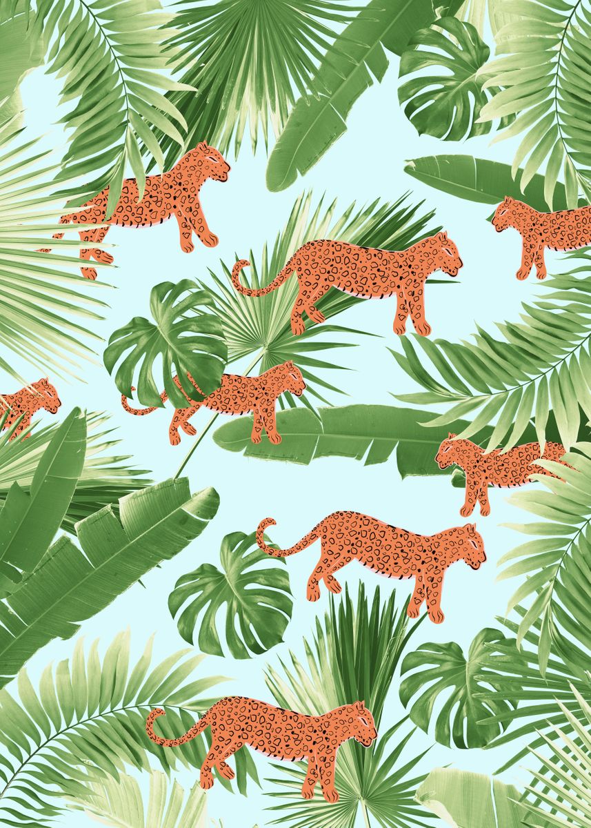 'Leopard Jungle Pattern 1' Poster, picture, metal print, paint by Anita ...