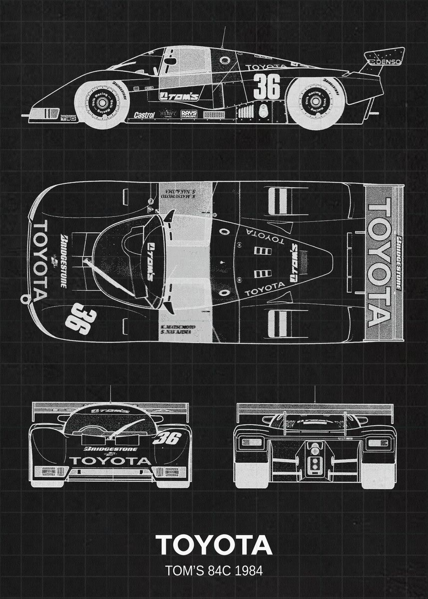 'Toyota Toms 84c 1984' Poster, picture, metal print, paint by DAVID ...