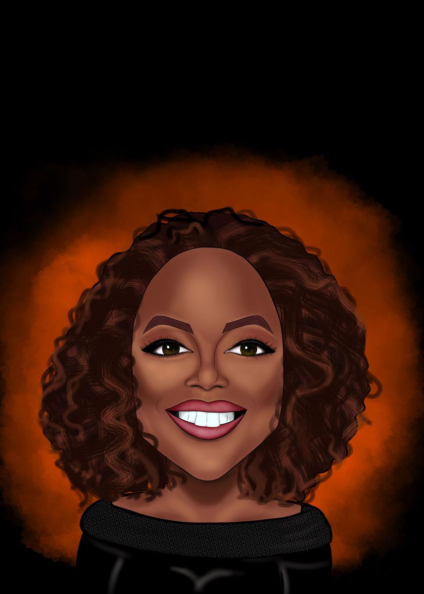 'Cartoon Oprah Winfrey' Poster, picture, metal print, paint by Anna ...