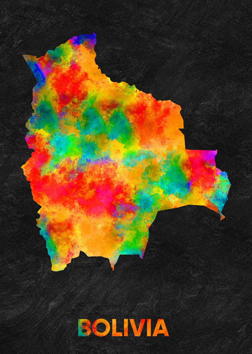 'boivia map' Poster, picture, metal print, paint by SplashDesign | Displate