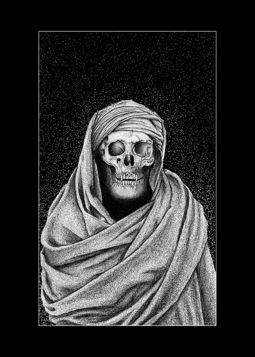 'cloaked skull' Poster, picture, metal print, paint by hendra pratama ...