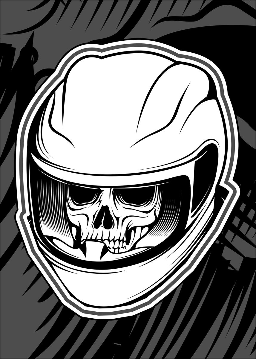 'skull helmet ' Poster, picture, metal print, paint by epicgraphic ...
