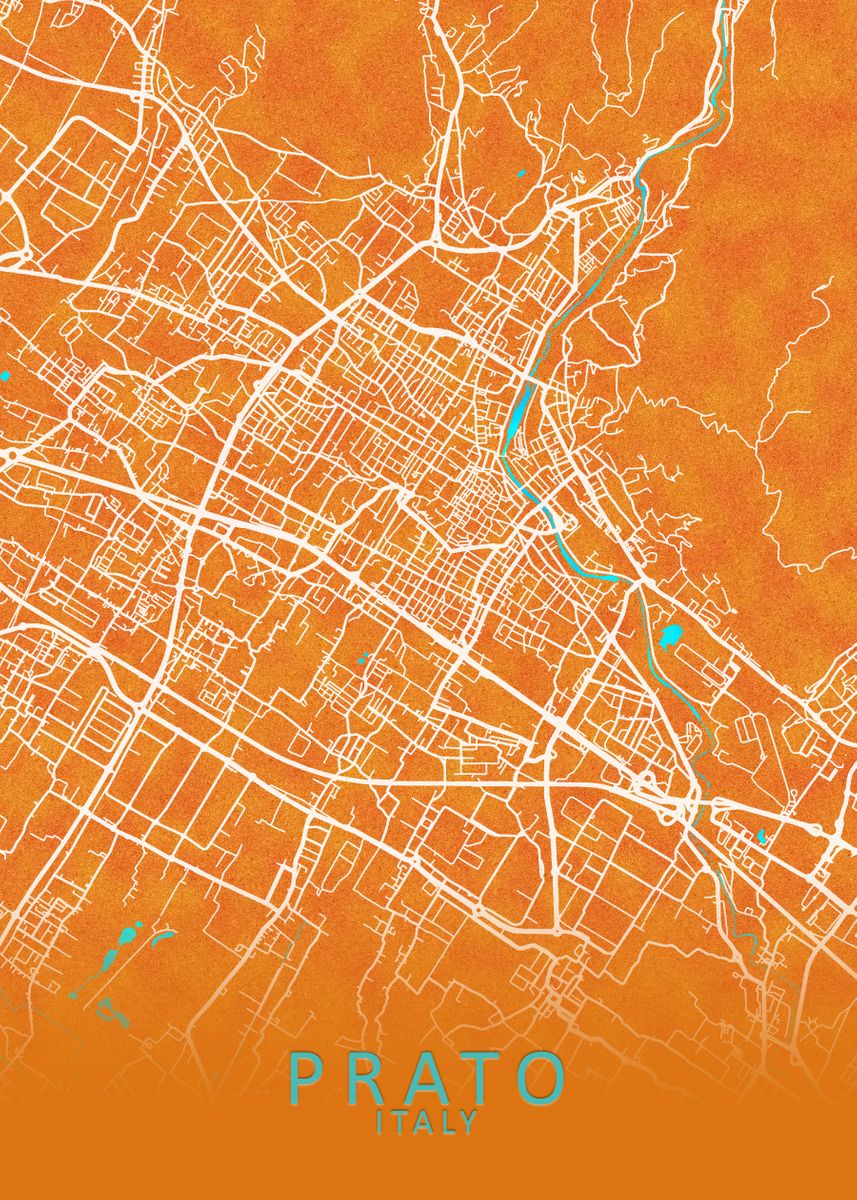 'Prato Italy City Map' Poster, picture, metal print, paint by City Map ...