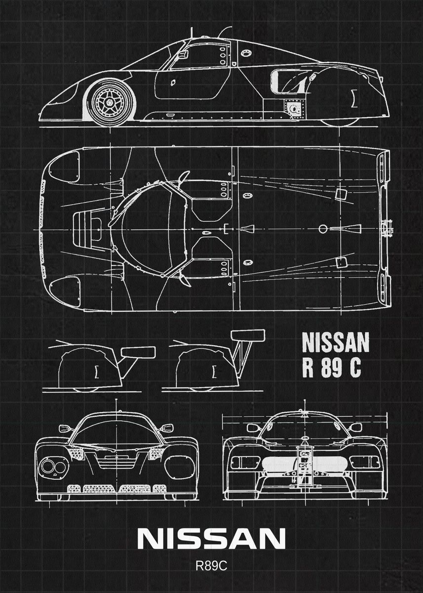 'Nissan R89C' Poster by MICHAEL BRUNS PLATES | Displate