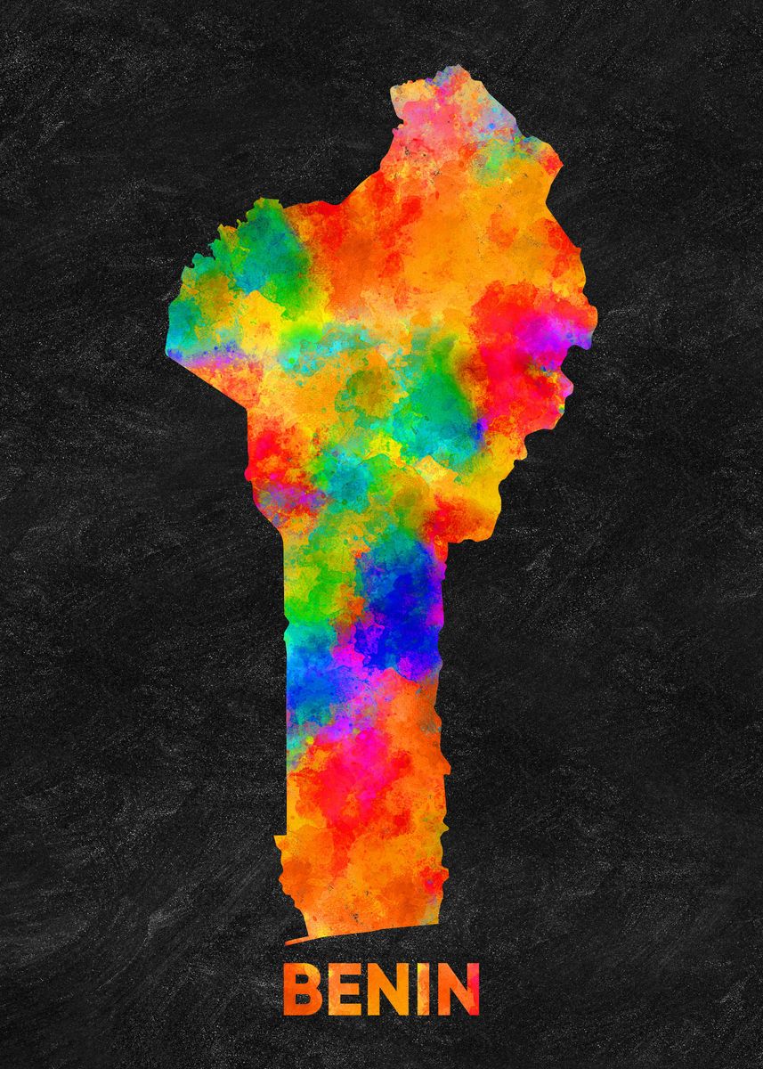 'benin map' Poster by SplashDesign | Displate
