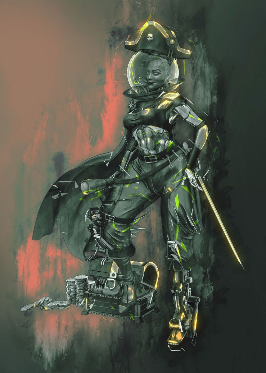 'SPACE PIRATE ' Poster, picture, metal print, paint by maxwell182 ...