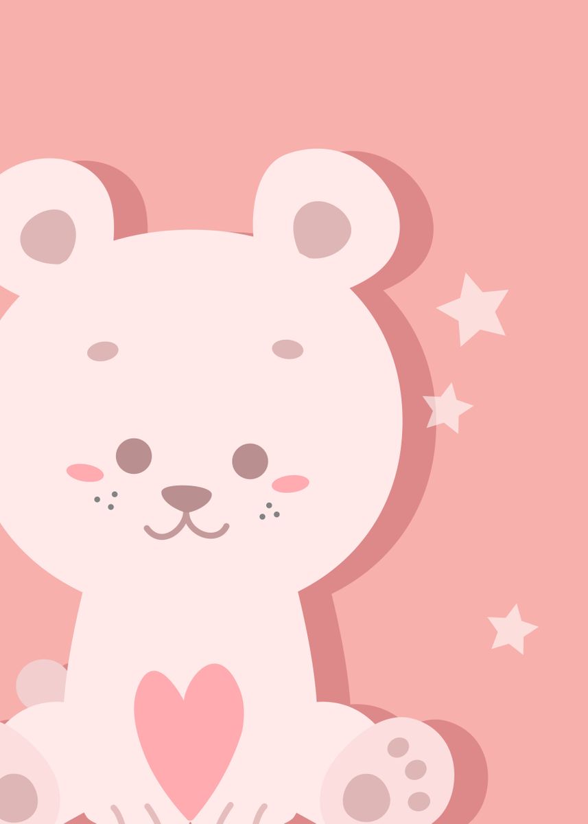 'cute bear' Poster, picture, metal print, paint by Queensy Collin ...