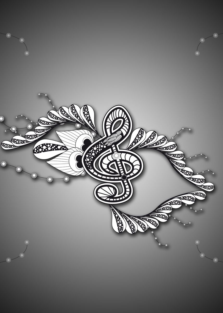 'Elegant clef' Poster by Heike Köhnen | Displate