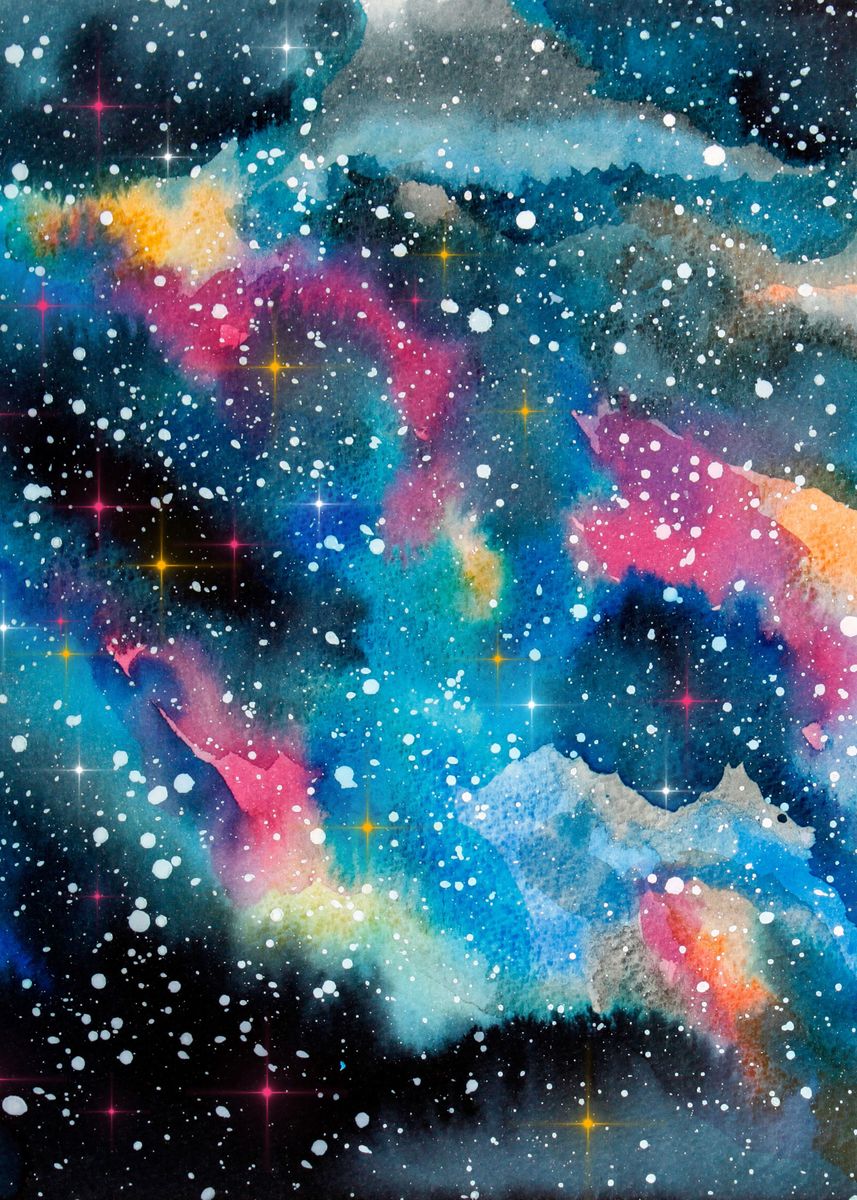 'Galaxy 25' Poster, picture, metal print, paint by Aloke Design | Displate