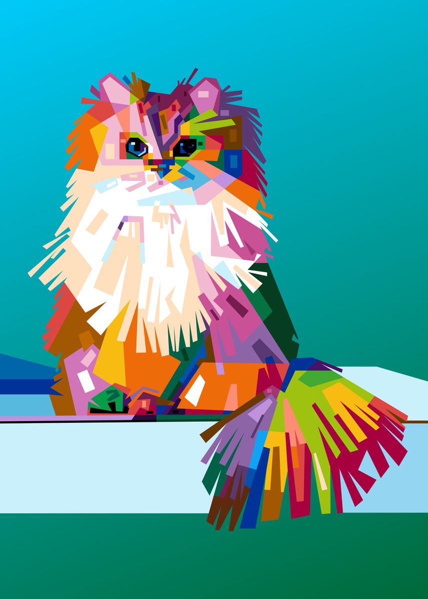 'a furry cats' Poster, picture, metal print, paint by baturaja vector ...