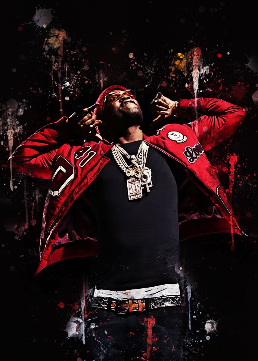 'Meek Mill' Poster, picture, metal print, paint by ru ke | Displate