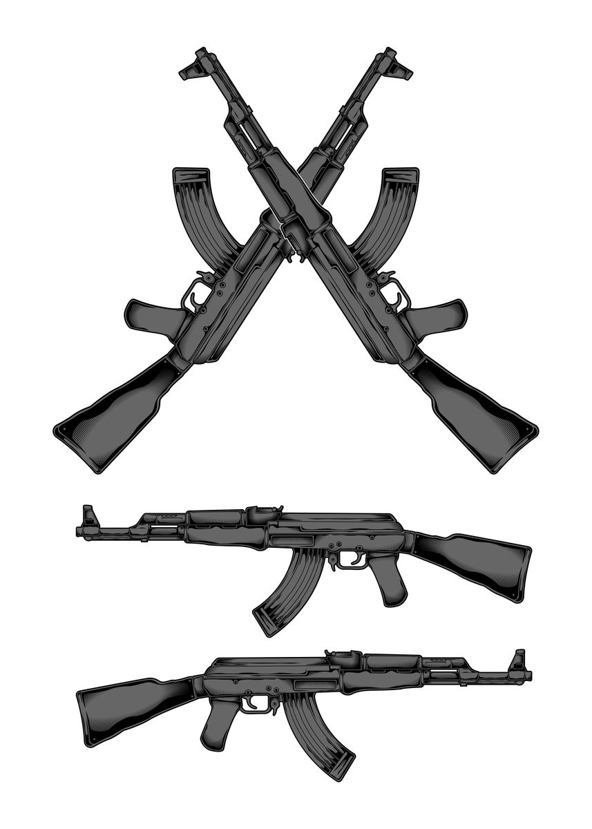 'AK 47' Poster by epicgraphic shelter | Displate