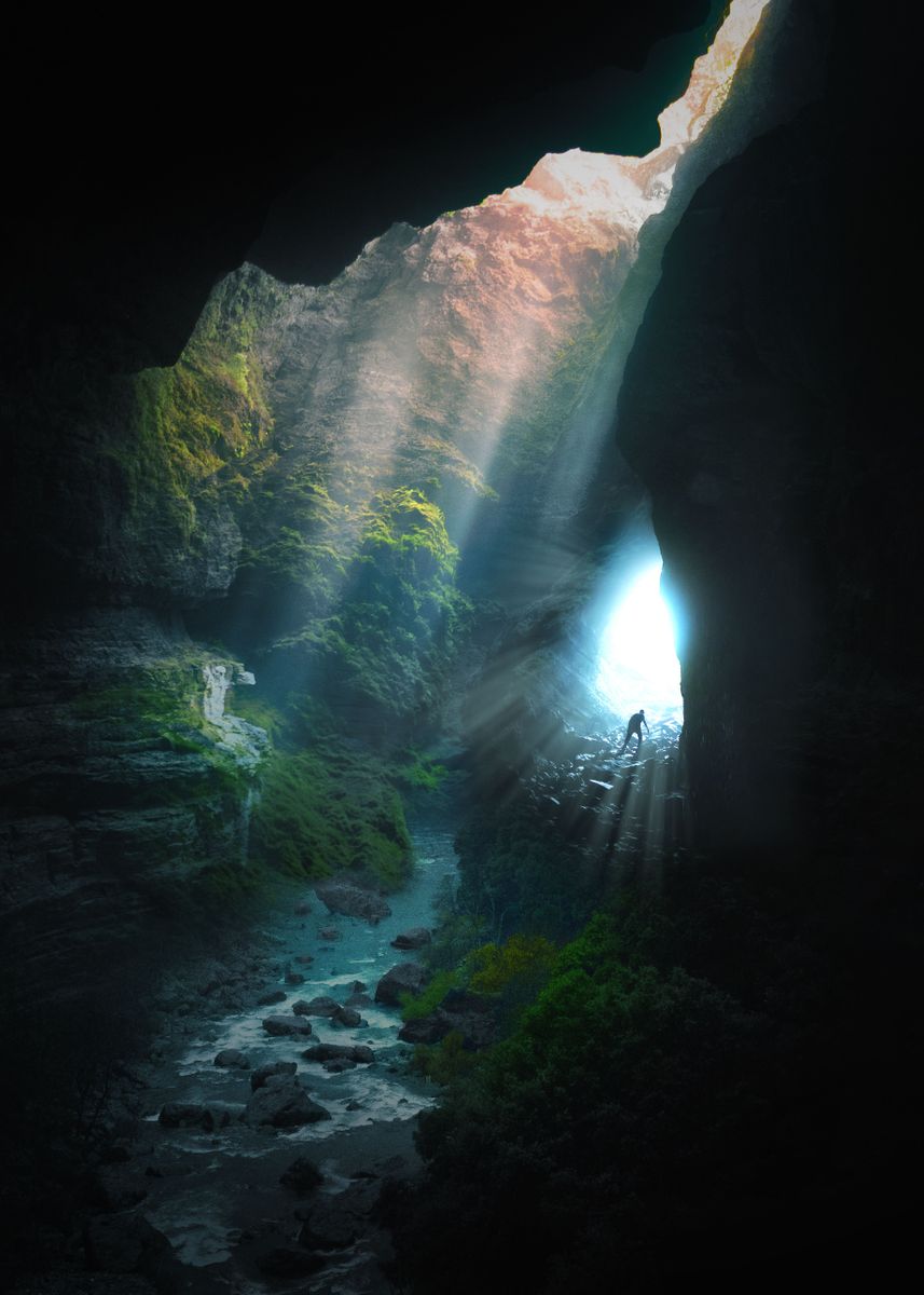 'Cave' Poster, picture, metal print, paint by Patryk Andrzejewski ...