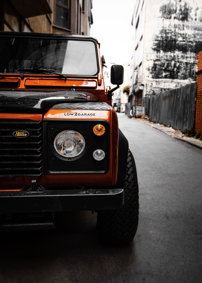 'orange car box suv' Poster by DheYa Art | Displate