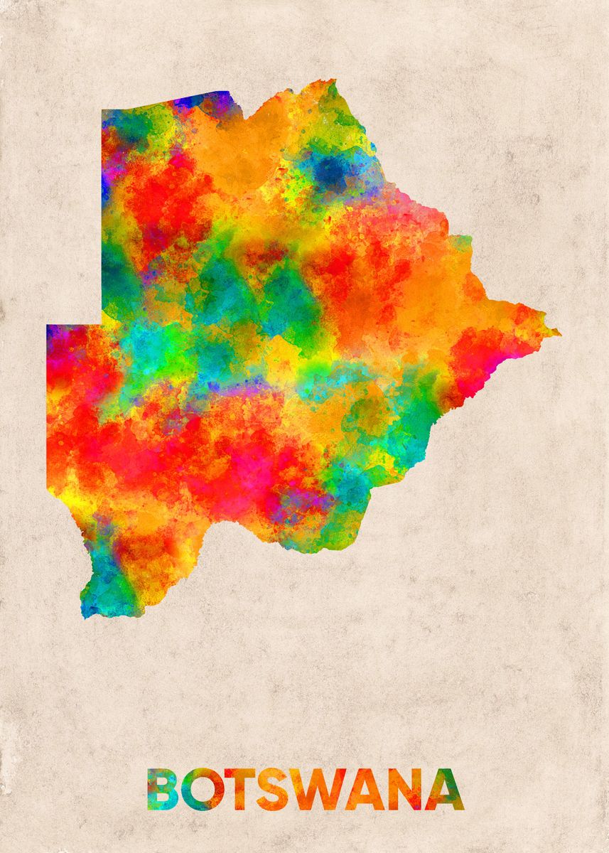 'botswana map' Poster by SplashDesign | Displate