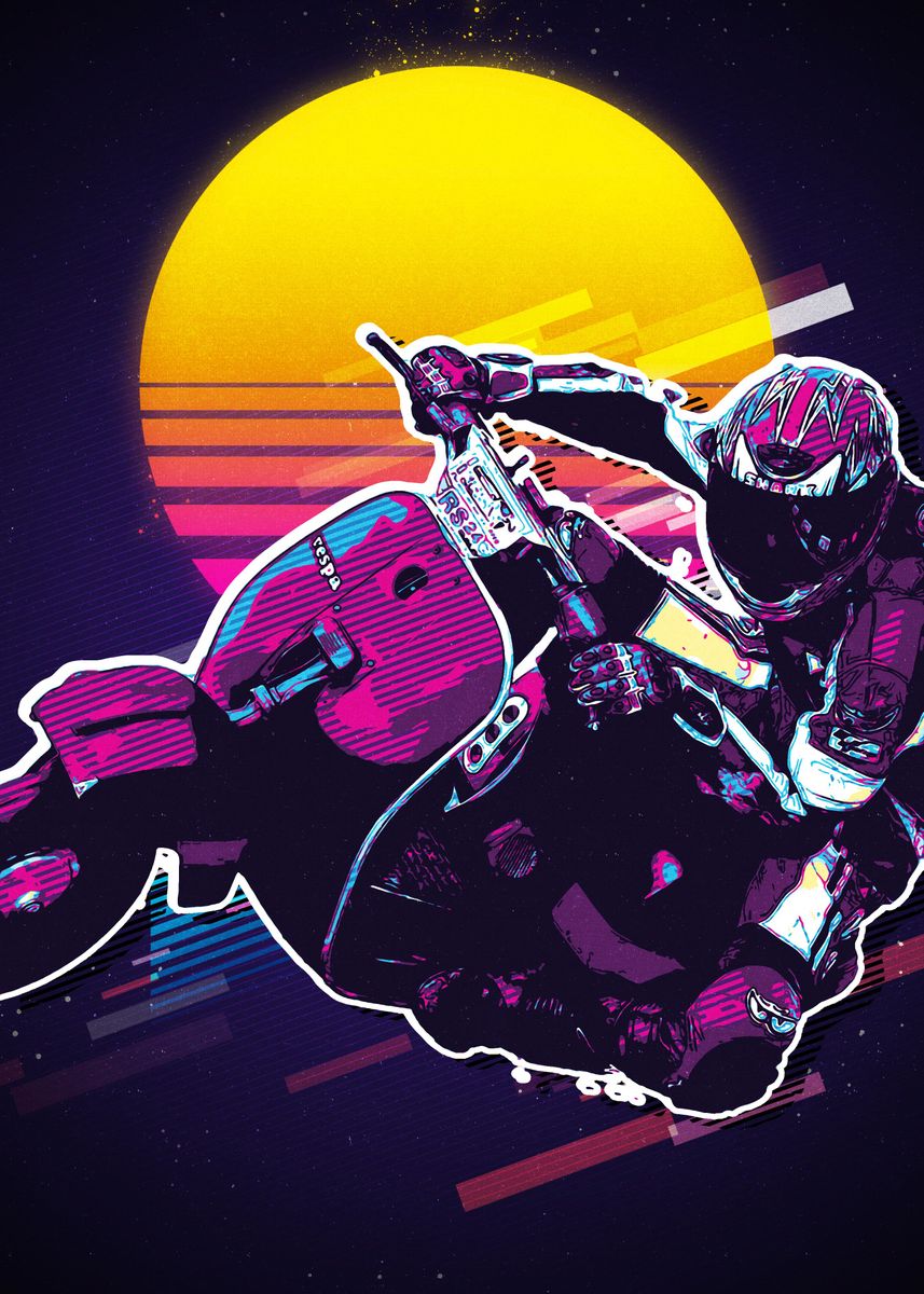 'SCOOTER IN RACE' Poster, picture, metal print, paint by ZHAISHOKU ...