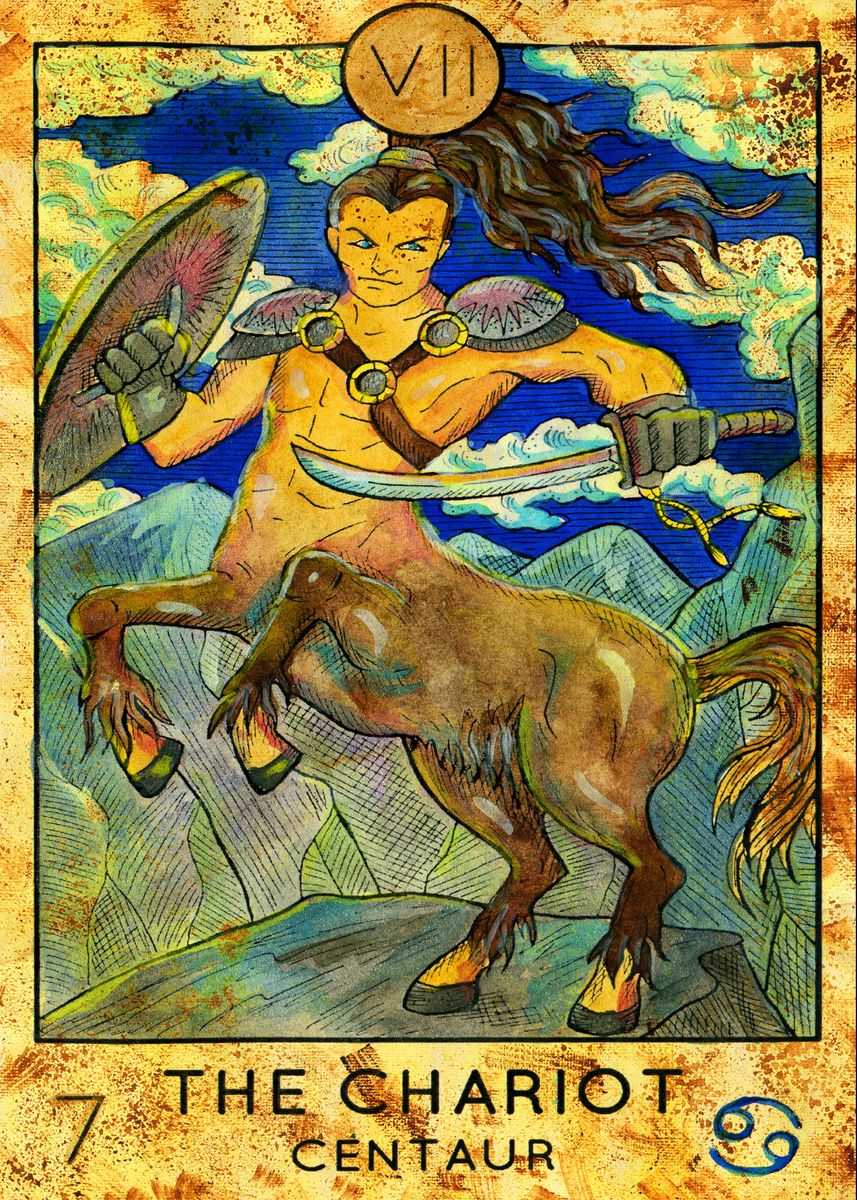 'The Chariot Tarot Card' Poster, picture, metal print, paint by AveMal ...