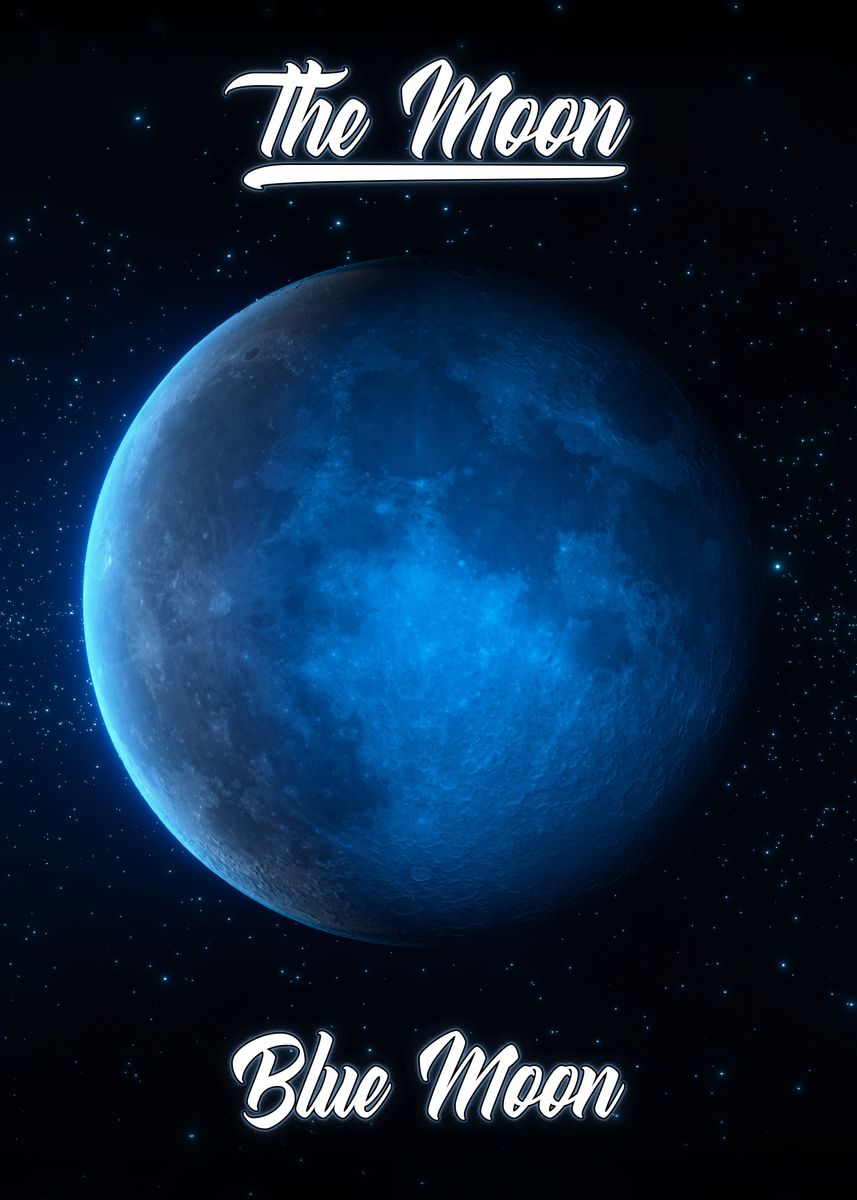 'Blue Moon' Poster, picture, metal print, paint by Sativa Jones | Displate