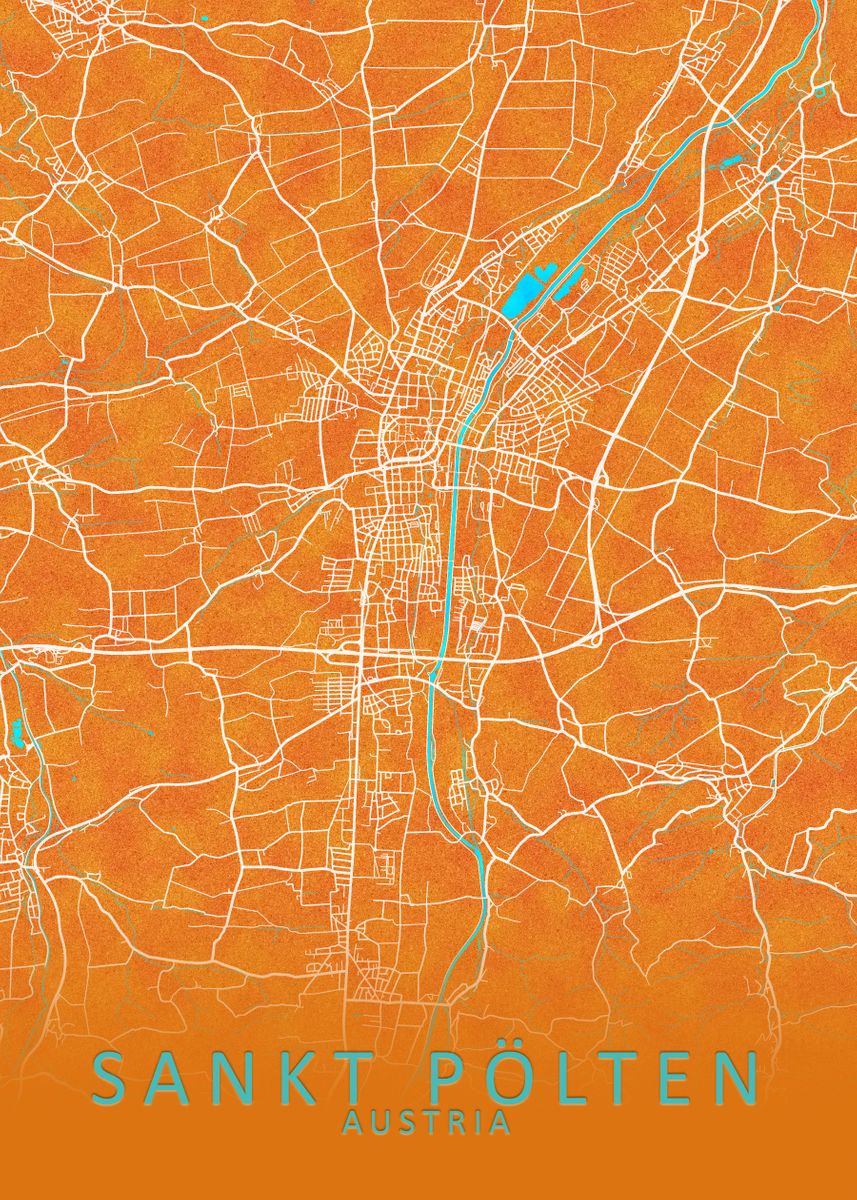 'Sankt Polten Austria City ' Poster by City Map Art Prints | Displate