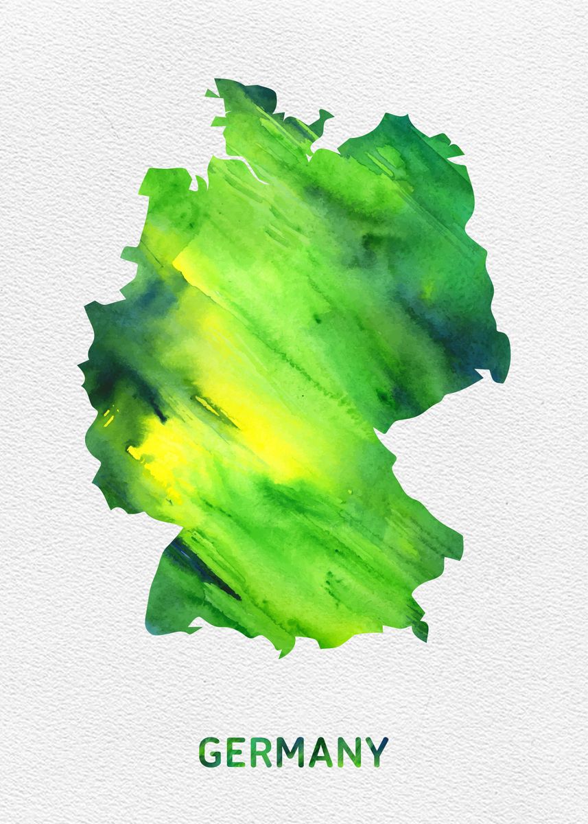 'Germany Watercolor Map ' Poster by Masahiro Art | Displate