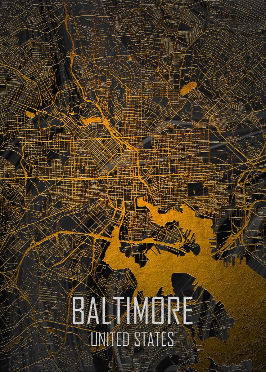 'Baltimore United States' Poster, picture, metal print, paint by ...
