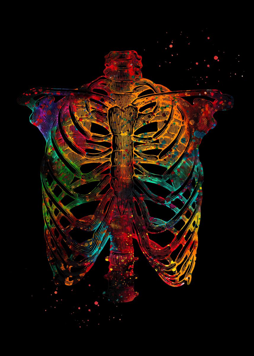 'Rib Cage' Poster, picture, metal print, paint by Erzebet Prikel | Displate