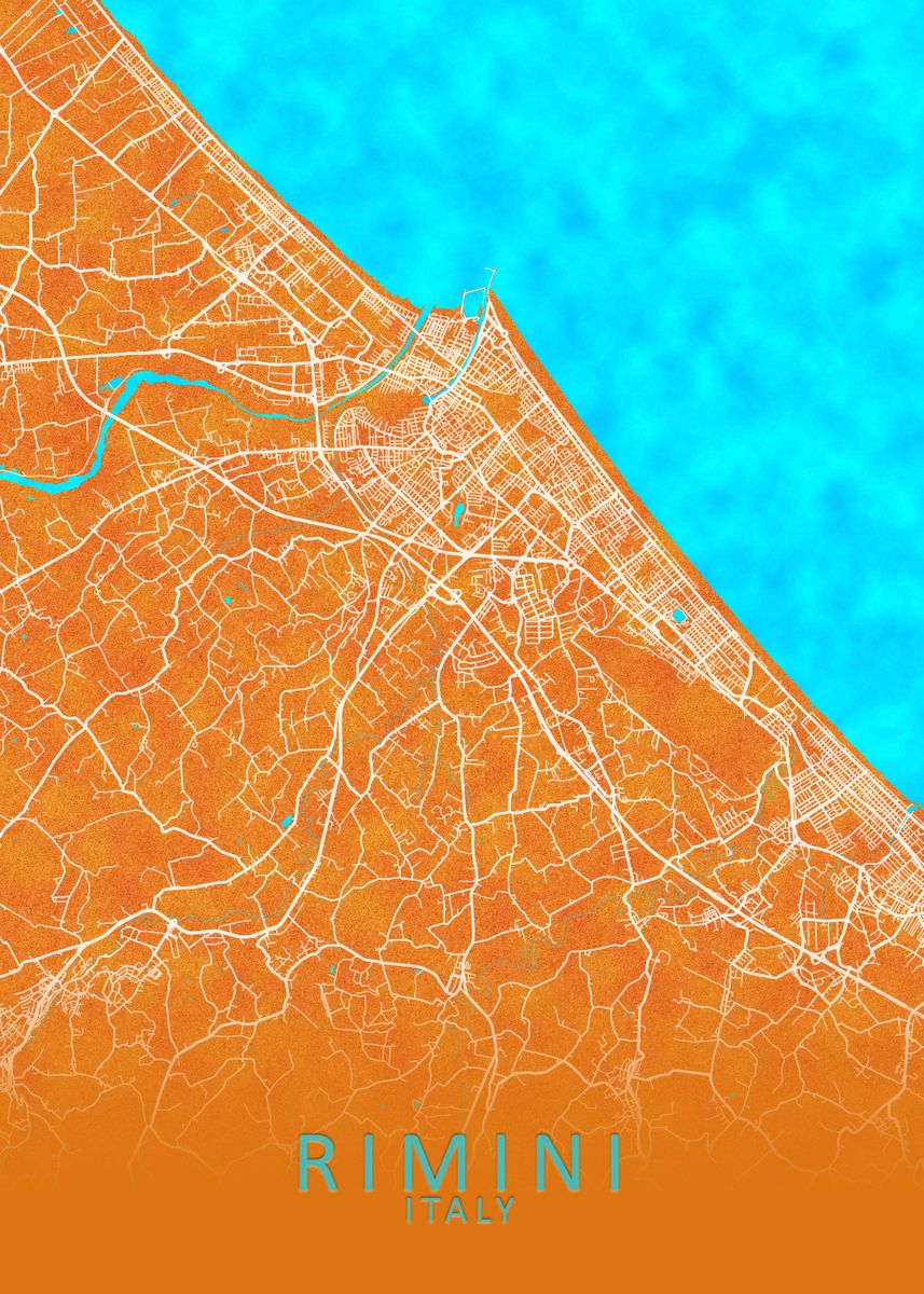 'Rimini Italy City Map ' Poster by City Map Art Prints | Displate