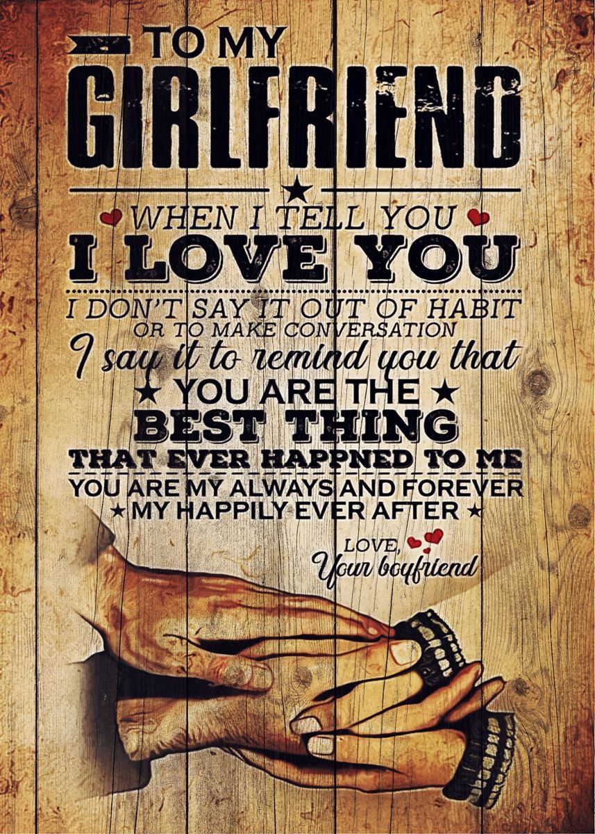 'To my Girlfriend' Poster by Denis Siggers | Displate