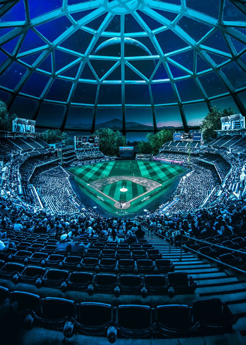 'Space Stadium' Poster, picture, metal print, paint by AlexGraphex ...