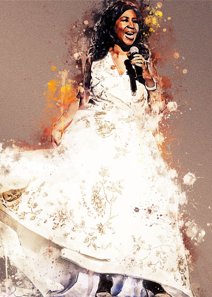 'Aretha Franklin' Poster by TI KI | Displate
