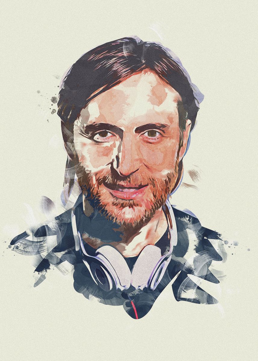 'DAVID GUEtTA WATERCOLOR' Poster, picture, metal print, paint by Most ...