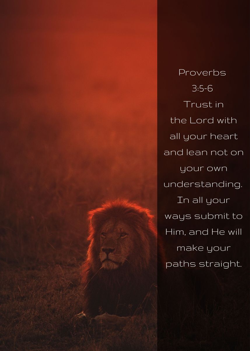 'Proverbs 3 v 5 to 6' Poster, picture, metal print, paint by Artistic ...