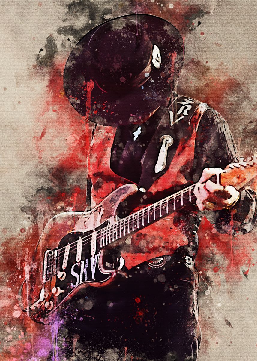 'Stevie Ray Vaughan' Poster, picture, metal print, paint by TI KI ...