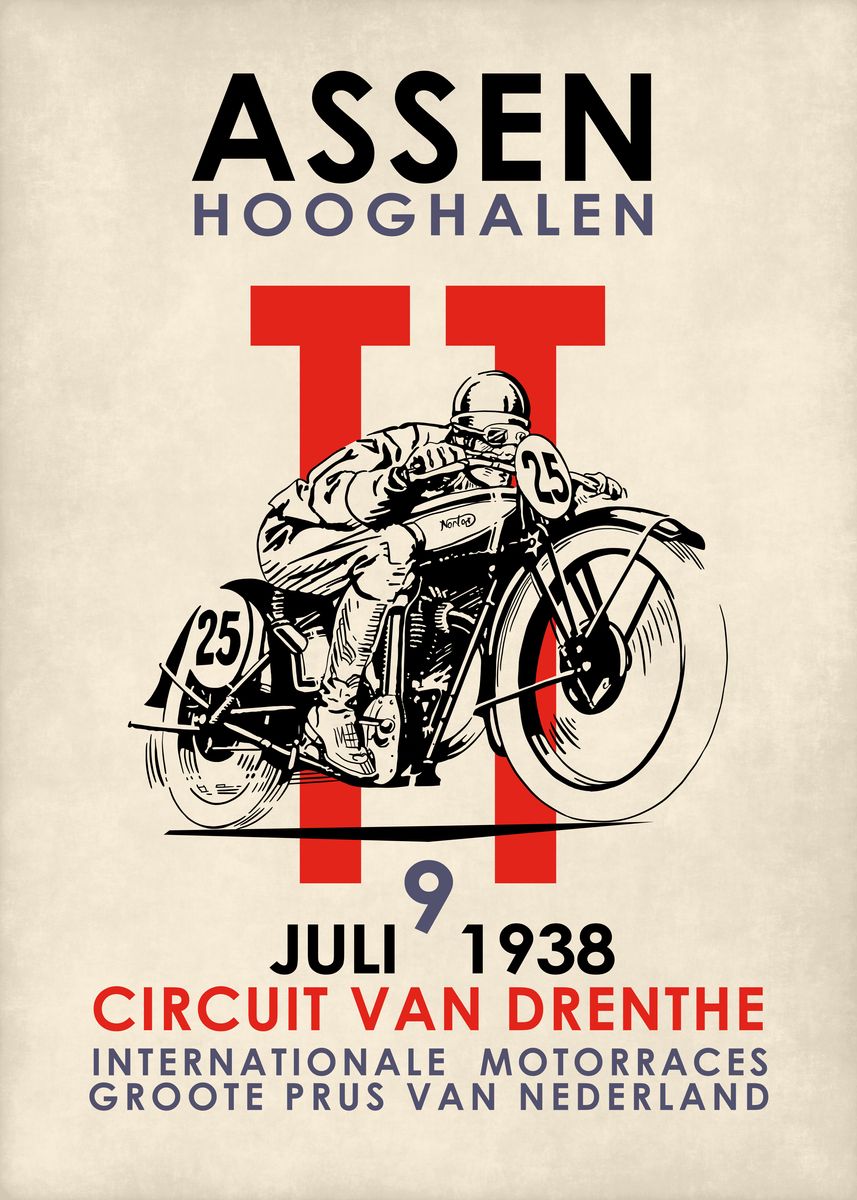 'Motorcycle TT Racing' Poster, picture, metal print, paint by ...