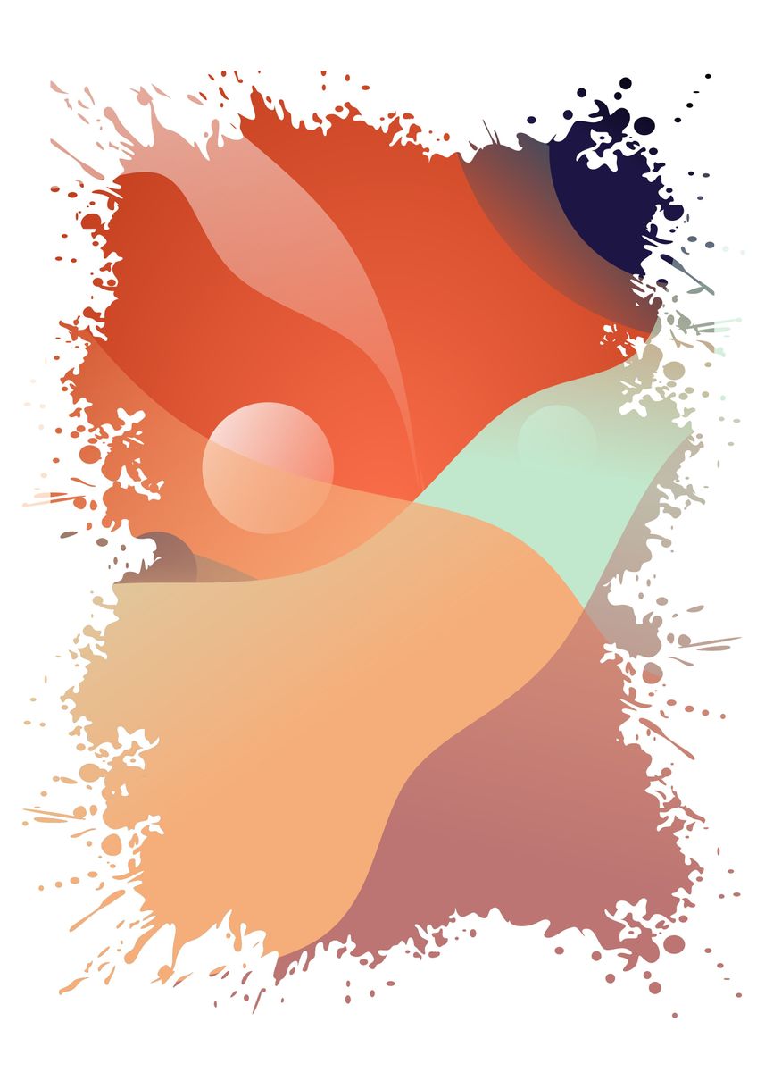 'Orange flat minimalist' Poster, picture, metal print, paint by Dede ...