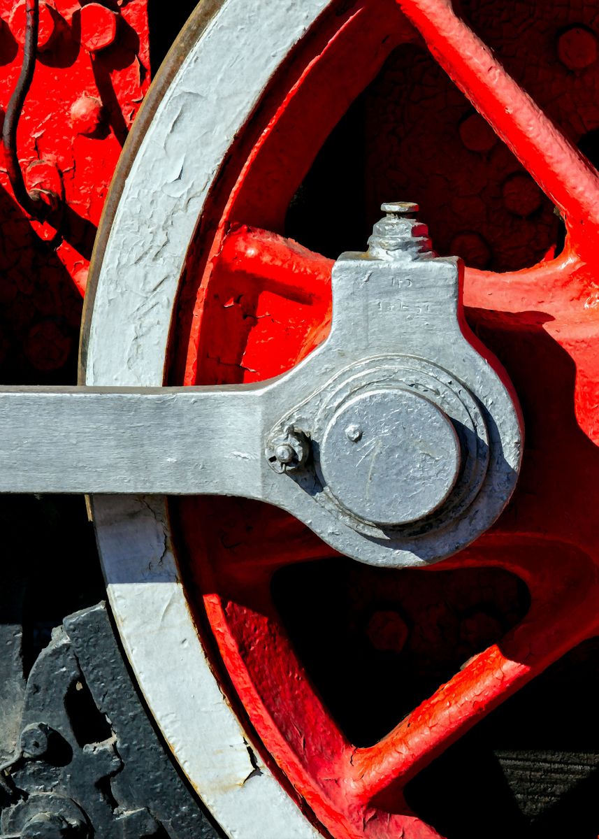 'Old Train Red Wheel Left' Poster, picture, metal print, paint by Art ...