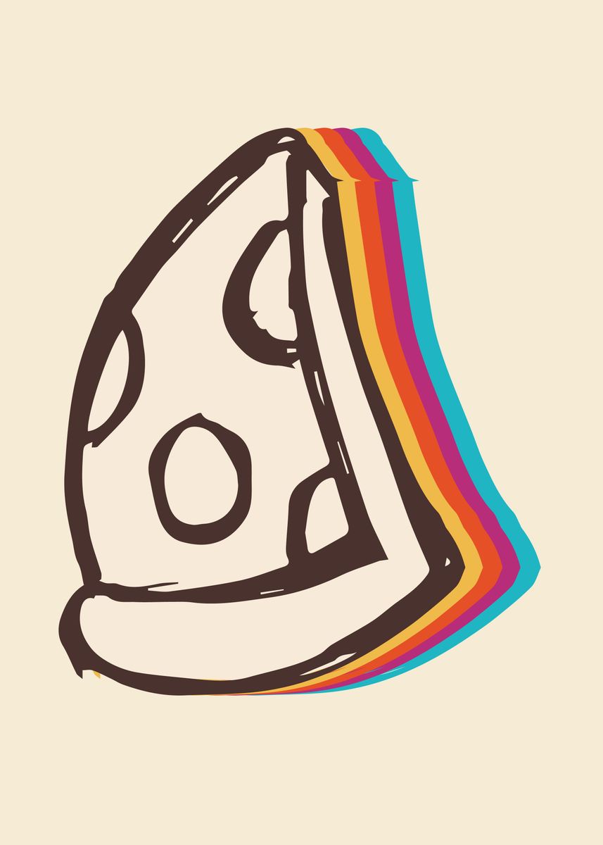 'Cute Pizza Rainbow 4' Poster by Maricris M | Displate