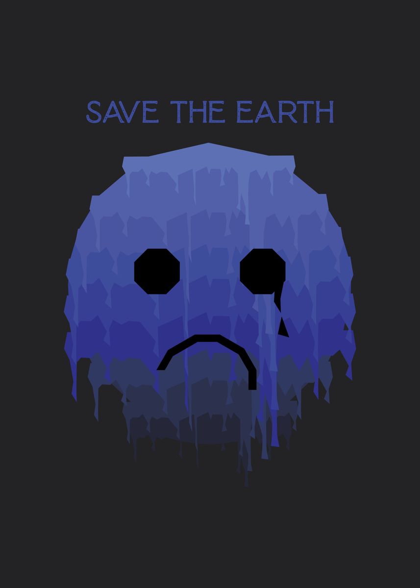 'Blue earth illustration' Poster, picture, metal print, paint by ...