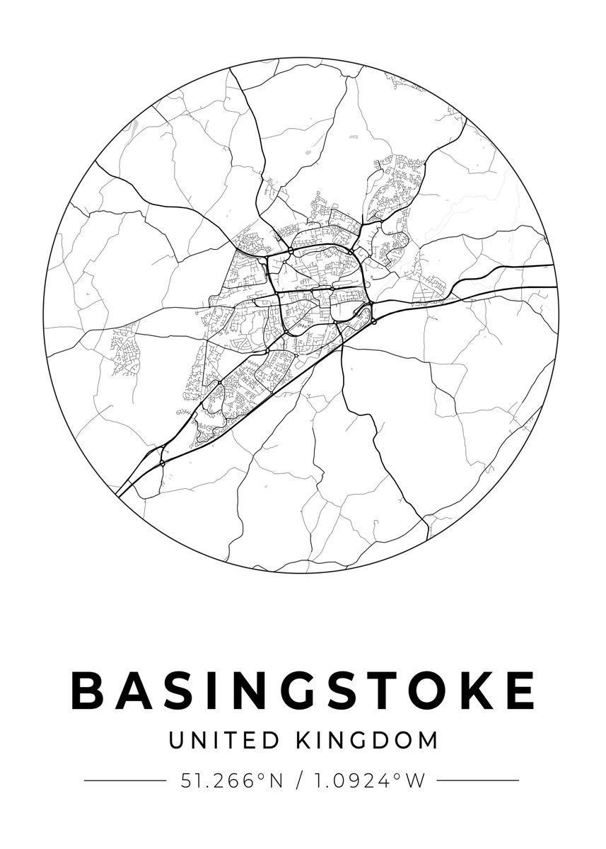 'Basingstoke UK' Poster, picture, metal print, paint by Conceptual ...