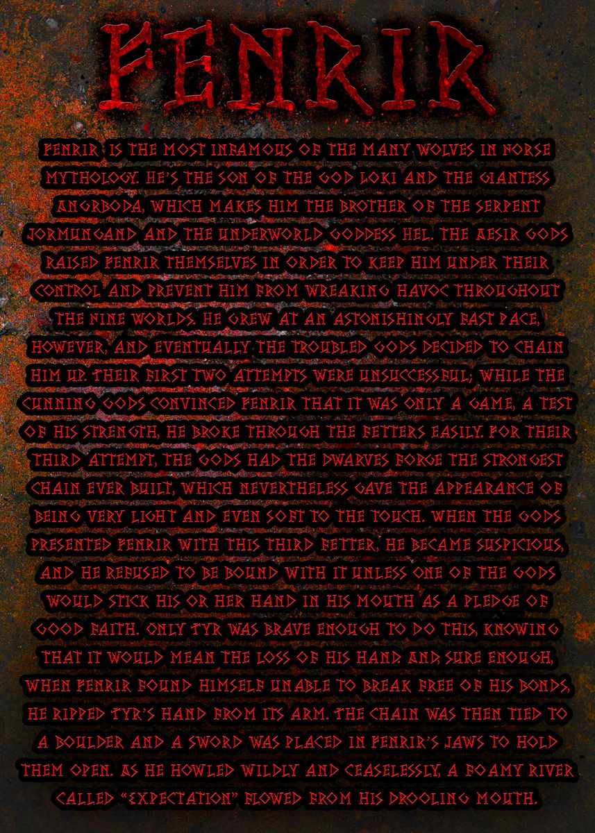 'Fenrir ' Poster, picture, metal print, paint by Emily Pigou Art | Displate