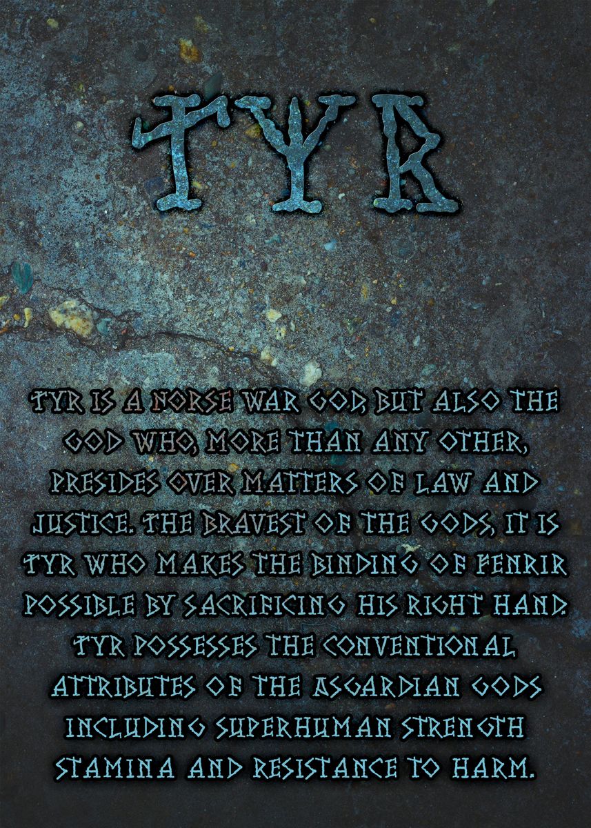 'Tyr' Poster, picture, metal print, paint by Emily Pigou Art | Displate