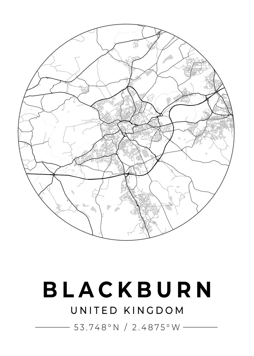 'Blackburn UK' Poster, picture, metal print, paint by Conceptual ...
