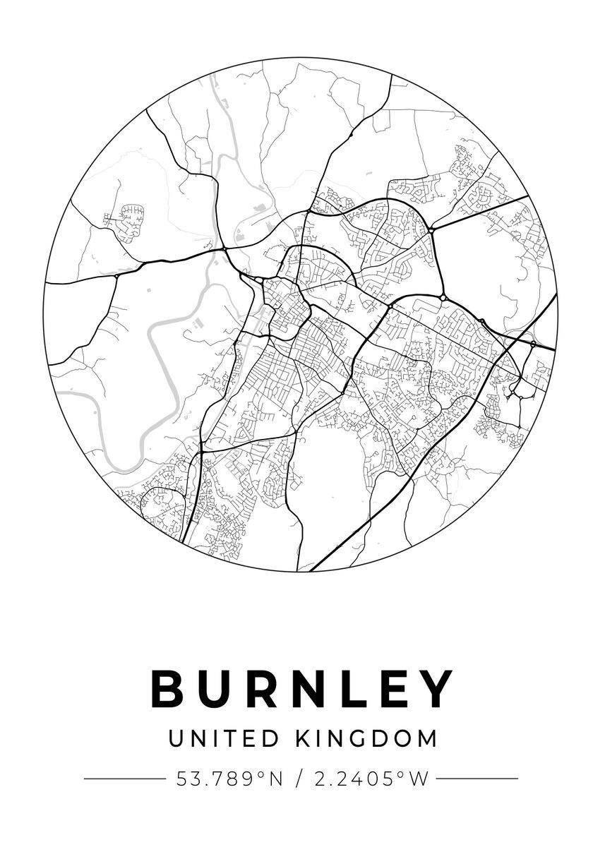 'Burnley UK' Poster, picture, metal print, paint by Conceptual ...