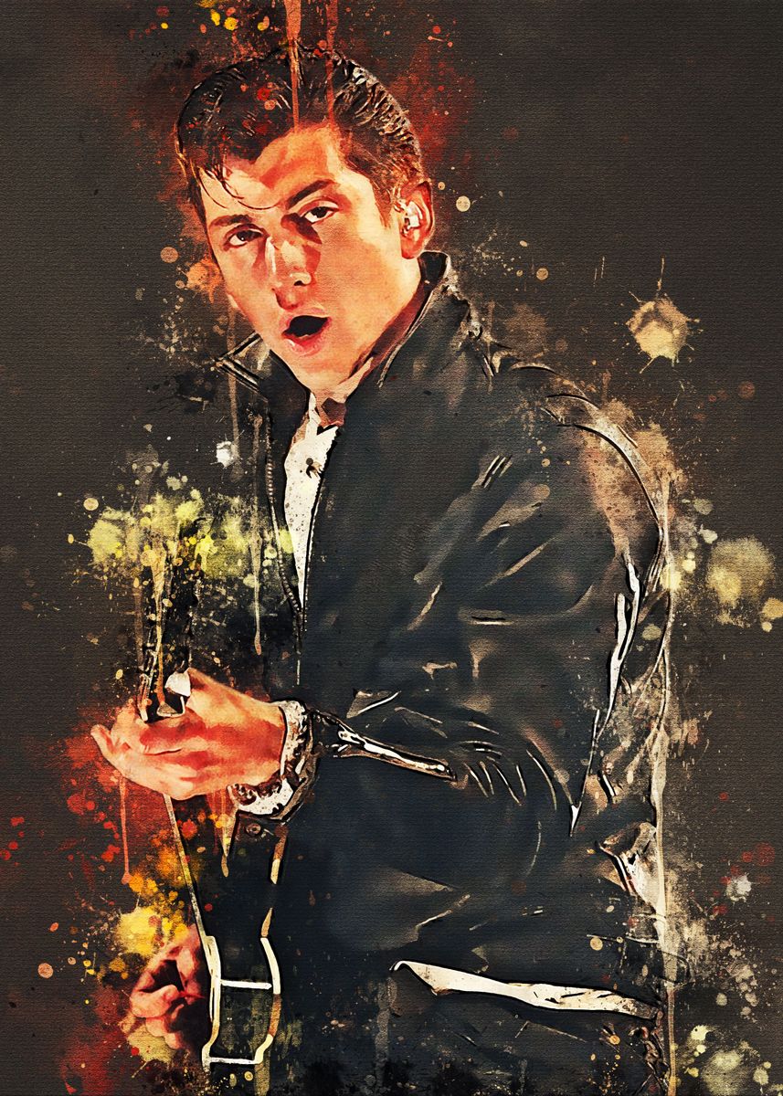 'Alex Turner' Poster, picture, metal print, paint by ru ke | Displate